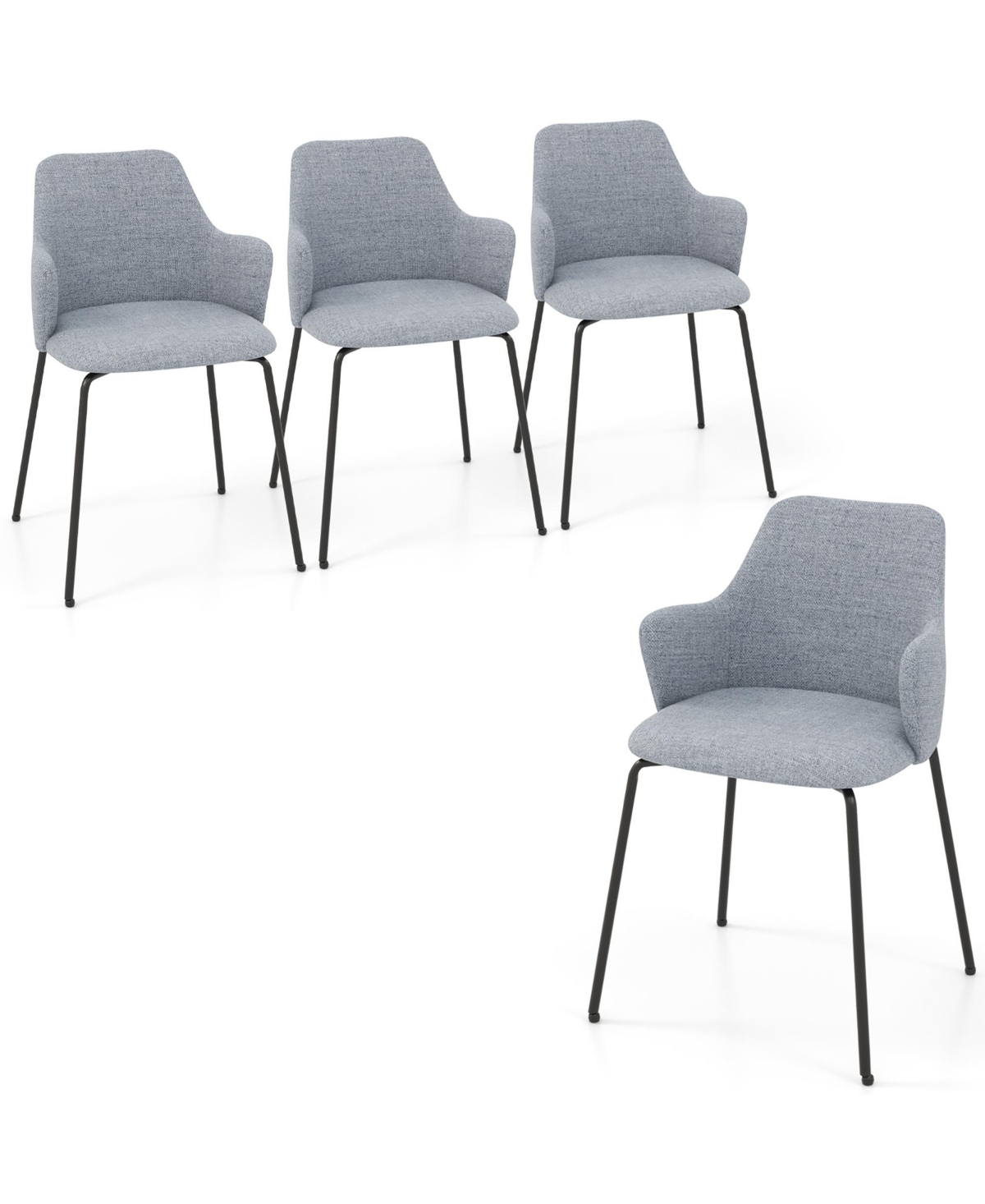 Click here for Gymax 4 Pcs Dining Chairs Set of 2 w/ Curved Backr... prices