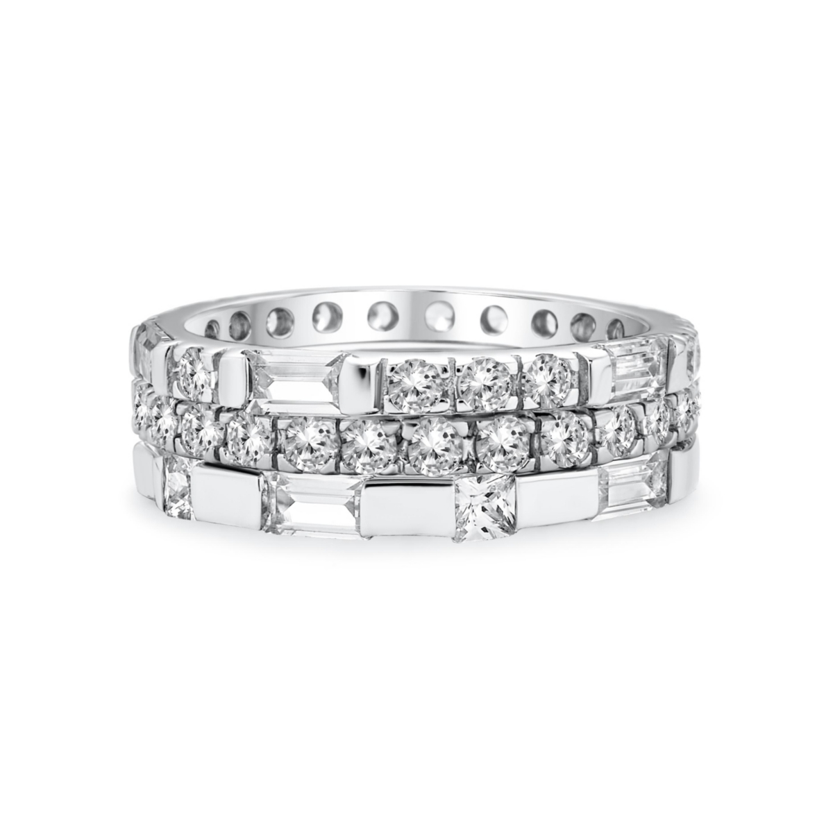 Click here for Bling Jewelry Stacking Cubic Zirconia Baguette Ete... prices