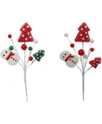 Floral Home Charming 9" Assorted Snowman Berry Tree Picks | Set of 36 ...