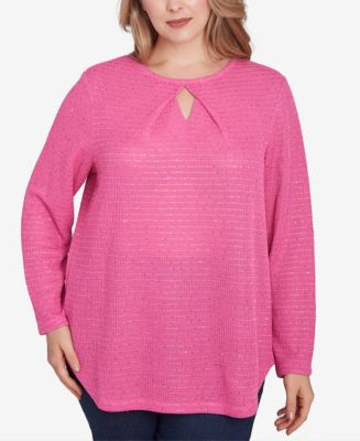 Ruby Rd. Plus Size Diamond Detail Sequin Knit Top - Macy's