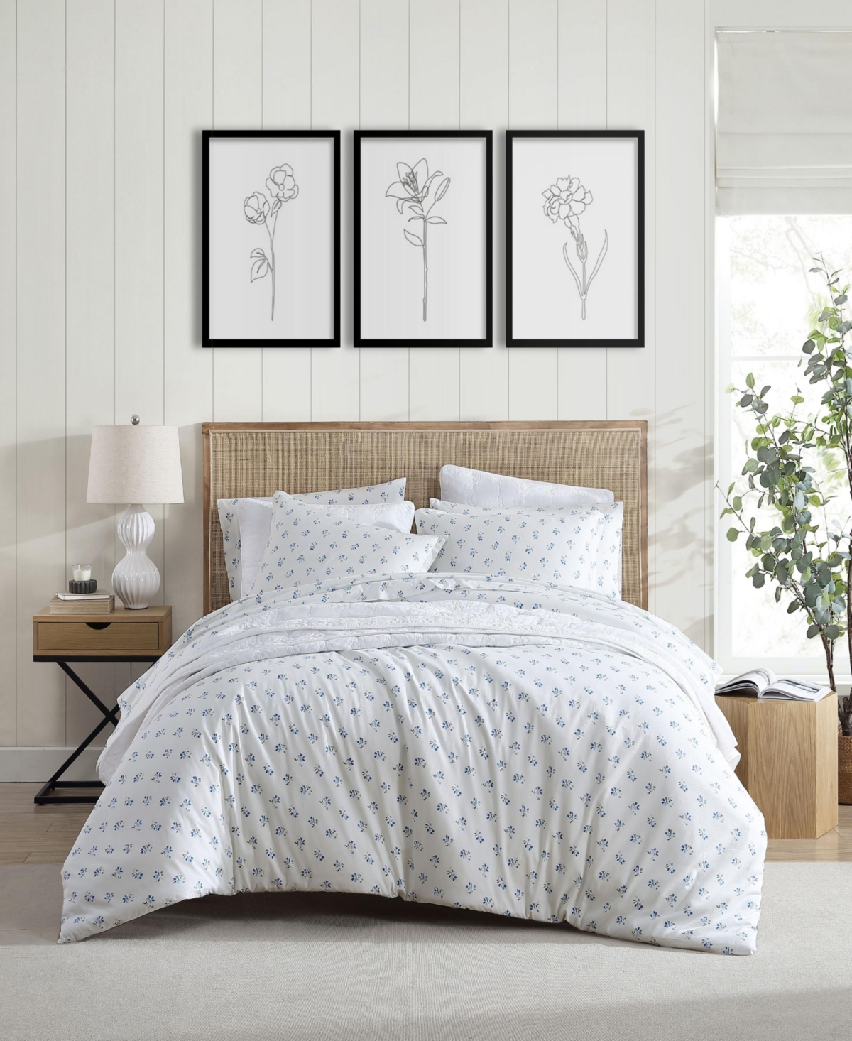 Click here for Stone Cottage Sketchy Ditsy Cotton Blue 3 Piece Du... prices