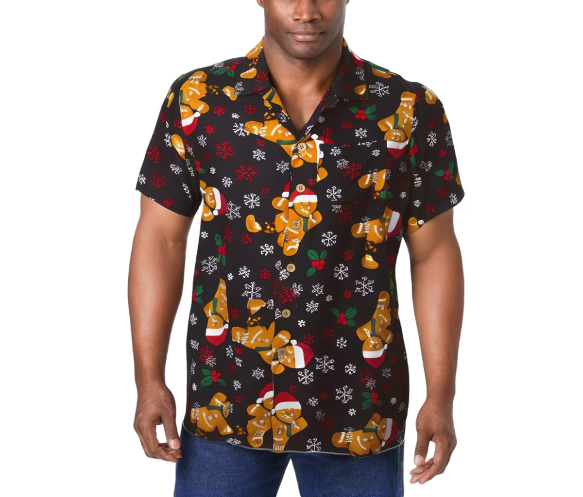 Click here for KingSize Big & Tall Printed Camp Shirt - Gingerbre... prices