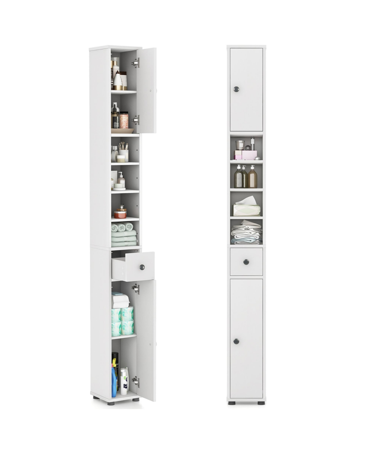 Click here for Gymax Tall Slim Bathroom Storage Cabinet Linen Tow... prices