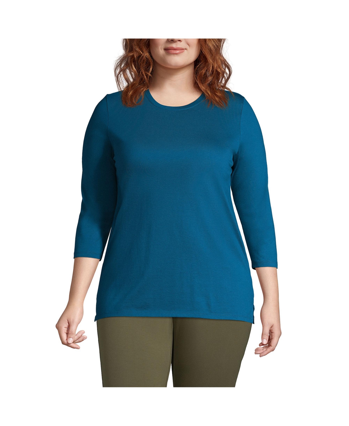Click here for Lands End Womens Plus Size 3/4 Sleeve Cotton Supim... prices