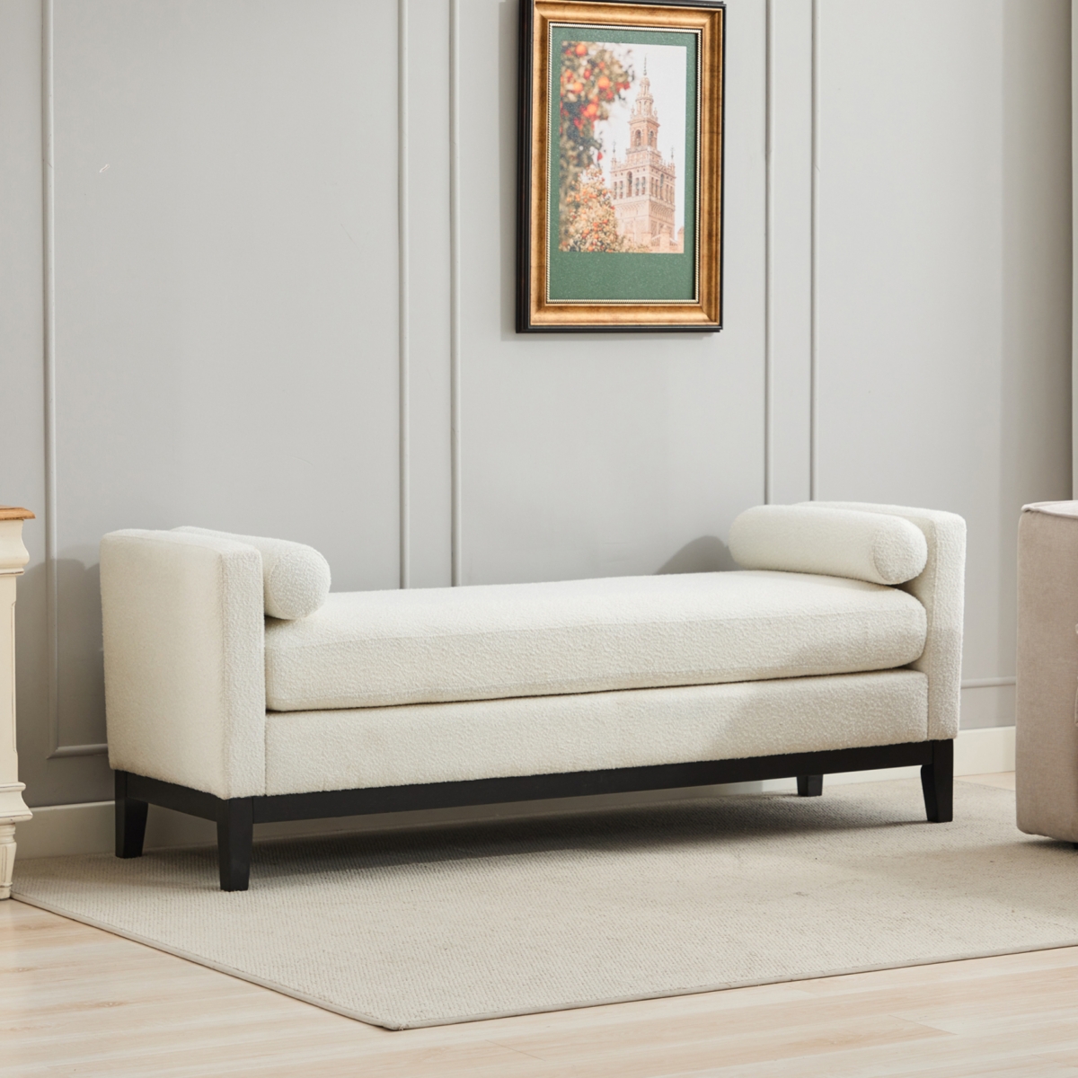 Click here for 66.34" W Elegant Upholstered Bench  Daybed  O... prices