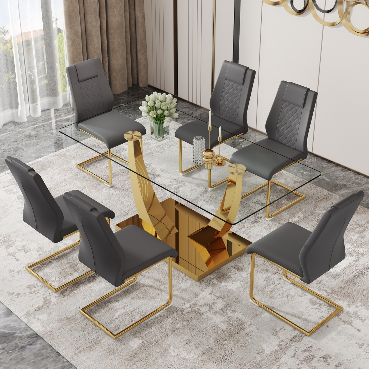 Click here for Streamdale Furniture Table and chair set.Modern re... prices