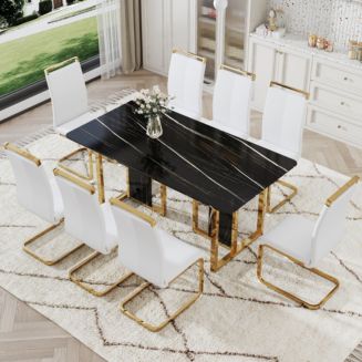 Table and chair set. Modern dining table with MDF top and beautiful MDF ...