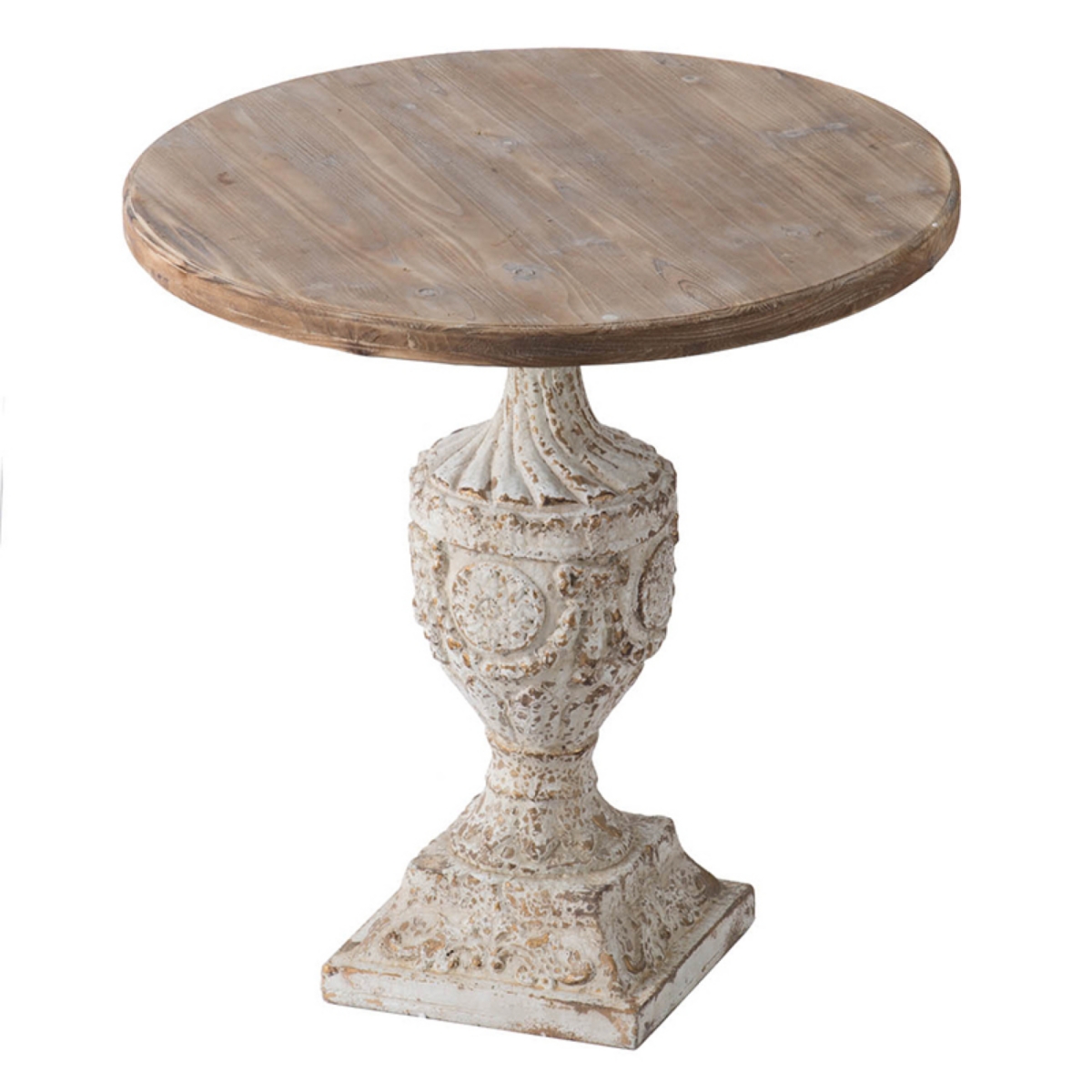 Click here for 30x31" Antique Round Wood Table - Antique whi... prices