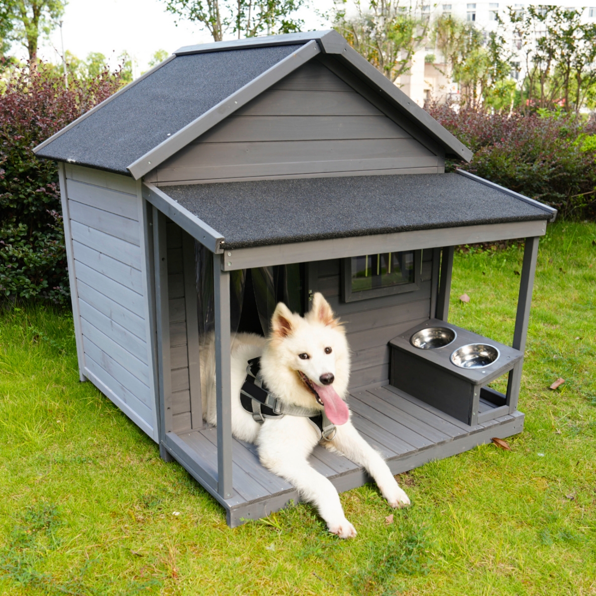Click here for Streamdale Large  Weatherproof Dog House with Balc... prices