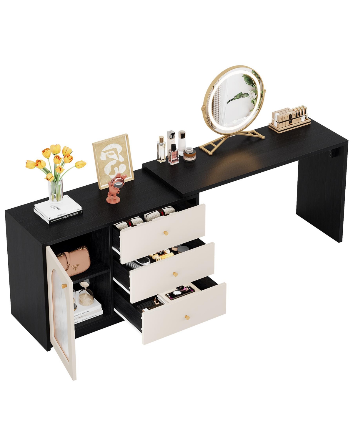 Click here for Tribesigns Modern Makeup Vanity  Retractable Large... prices