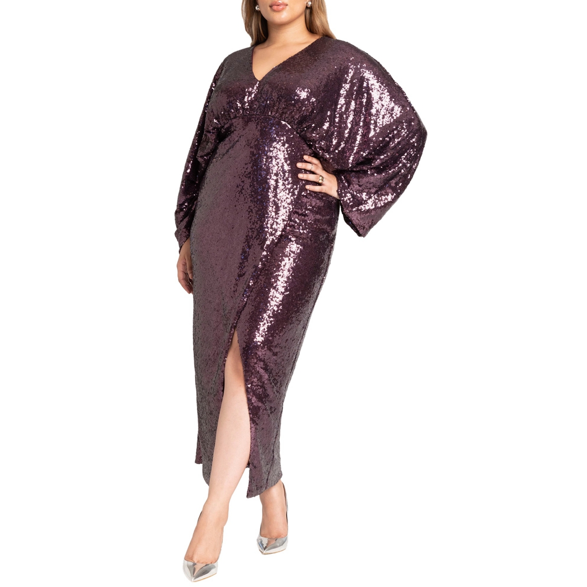 Click here for Eloquii Womens Plus Size Dolman Sleeve Sequin Dres... prices