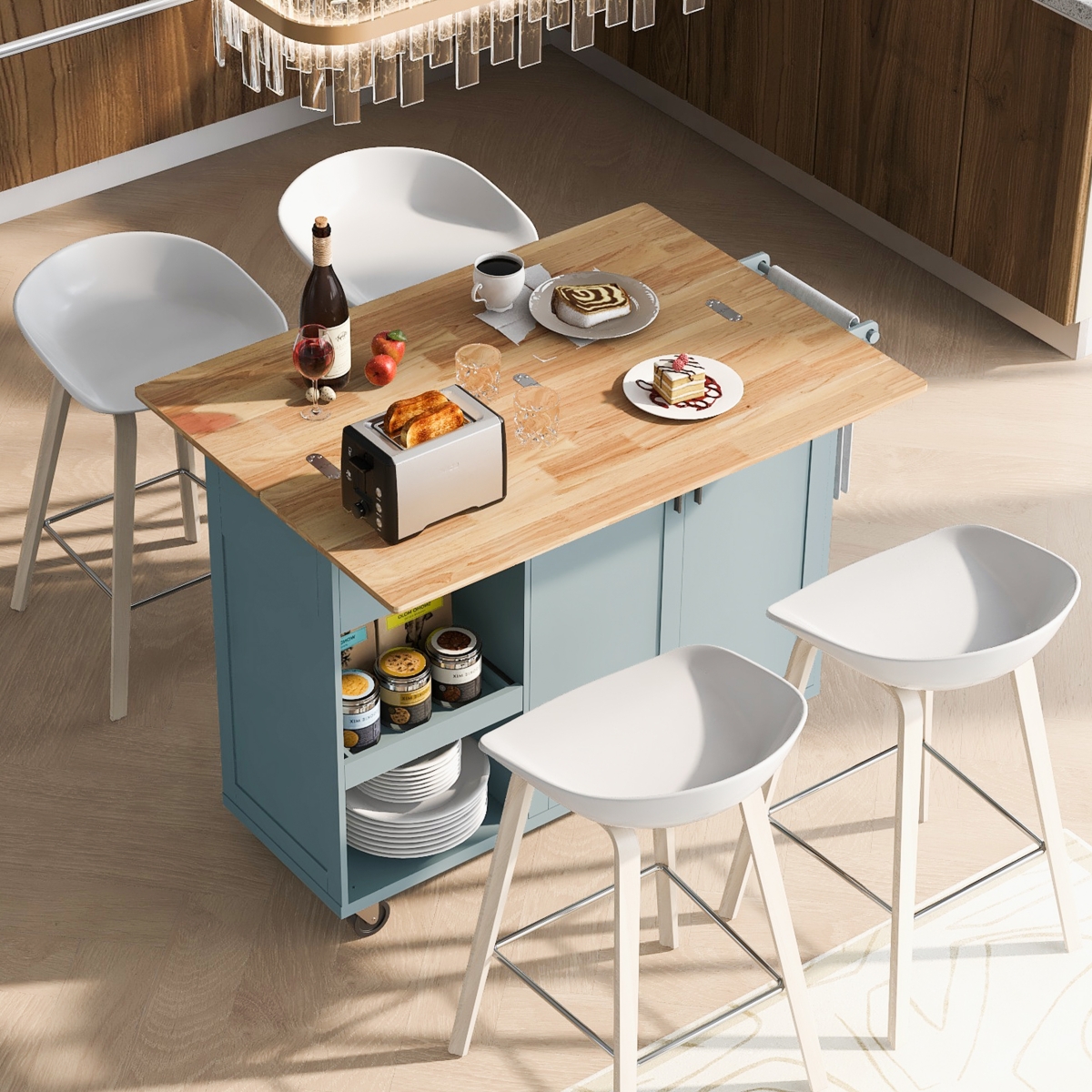 Click here for Simplie Fun Kitchen Island with Foldable Counter T... prices
