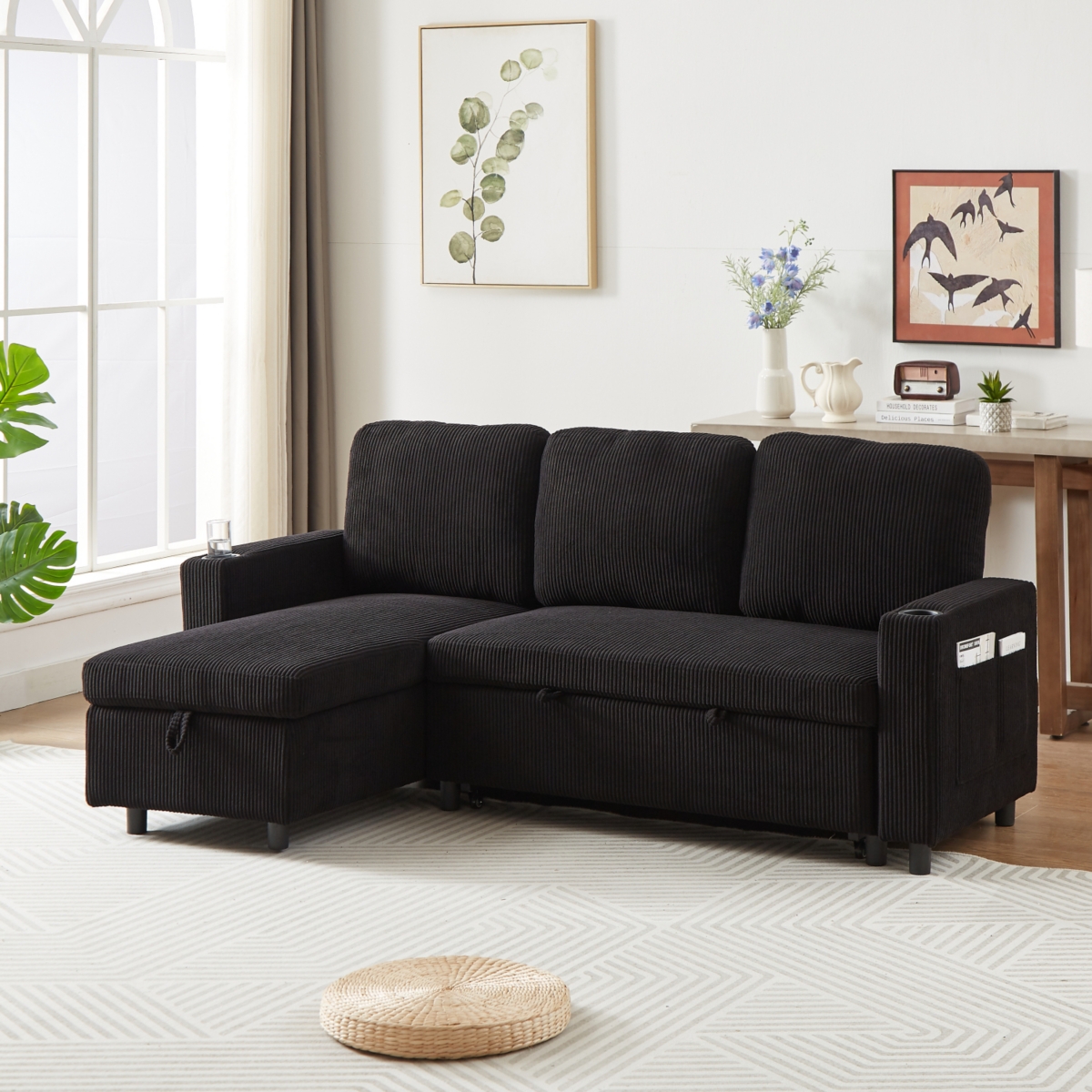 Click here for Streamdale L-Shaped Corduroy Sofa Bed with Pullout... prices