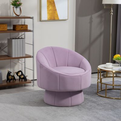 Streamdale Furniture Mid Century Modern Accent Chair with Wood Frame Upholstered Swivel Chair For Living Room Chairs with Waist Cushion Reading