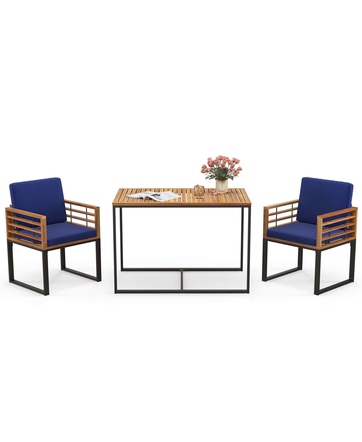 Click here for Costway 3 Pcs Patio Dining Table Set with Bistro C... prices