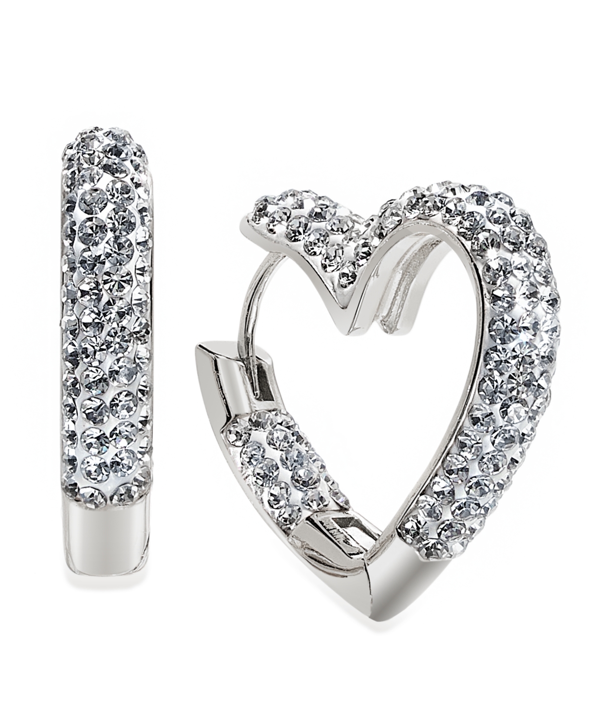 Click here for And Now This Crystal Heart Hoop Earring - Silver prices
