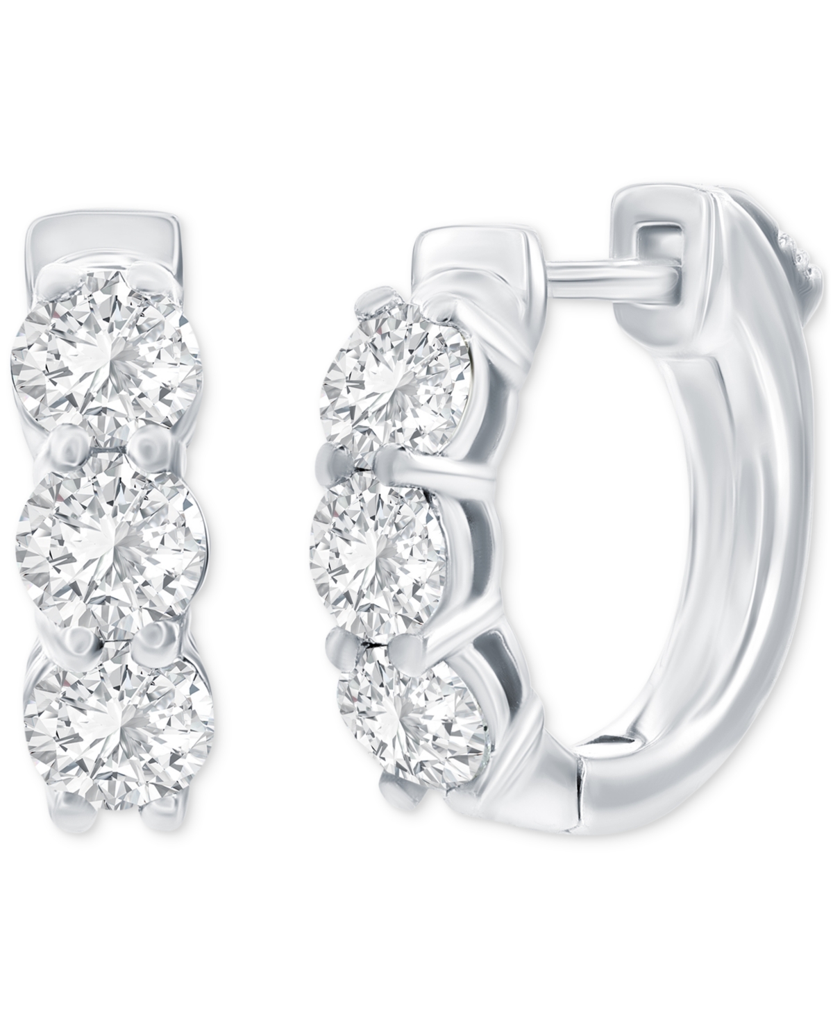 Click here for Diamond Huggie Hoop Earrings (1 ct. t.w.) in 14k W... prices