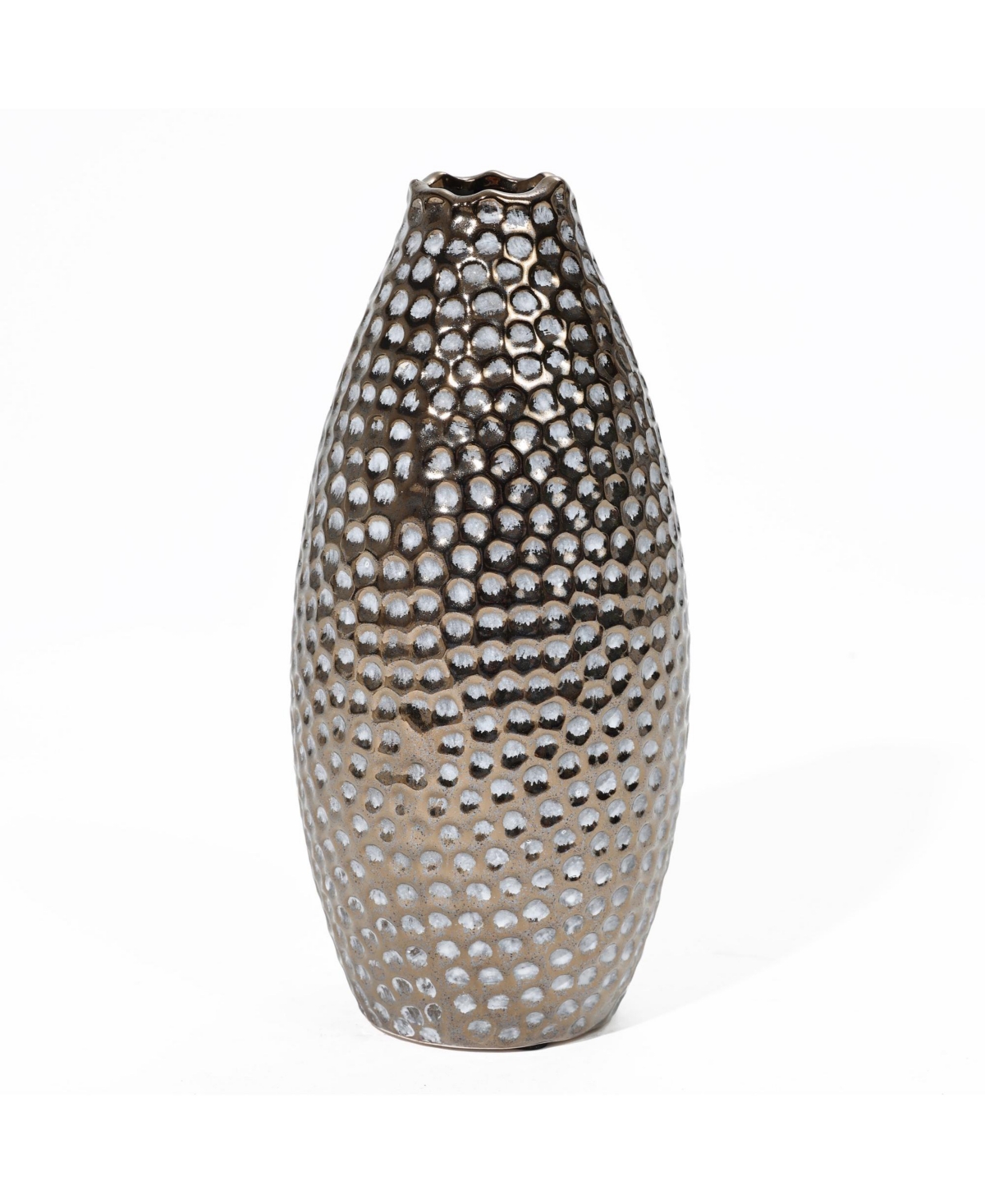 Click here for LuxenHome Antique Gold Dimpled 8.7-Inch Tall Terra... prices