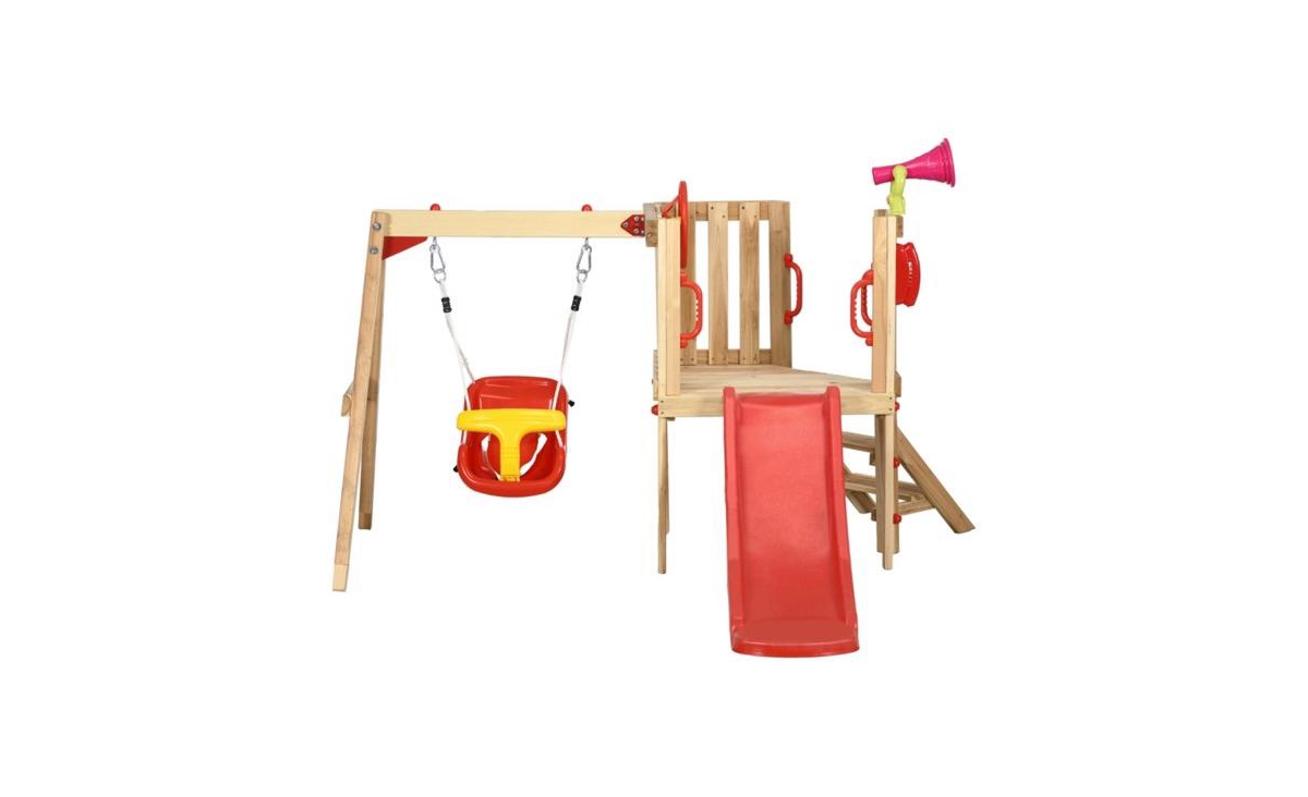 Click here for Slickblue Wooden Swing Set – Durable Outdoo... prices