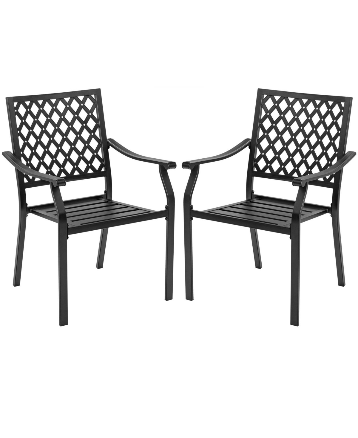 Click here for Sugift Set of 2 Patio Dining Chairs with Curved Ar... prices