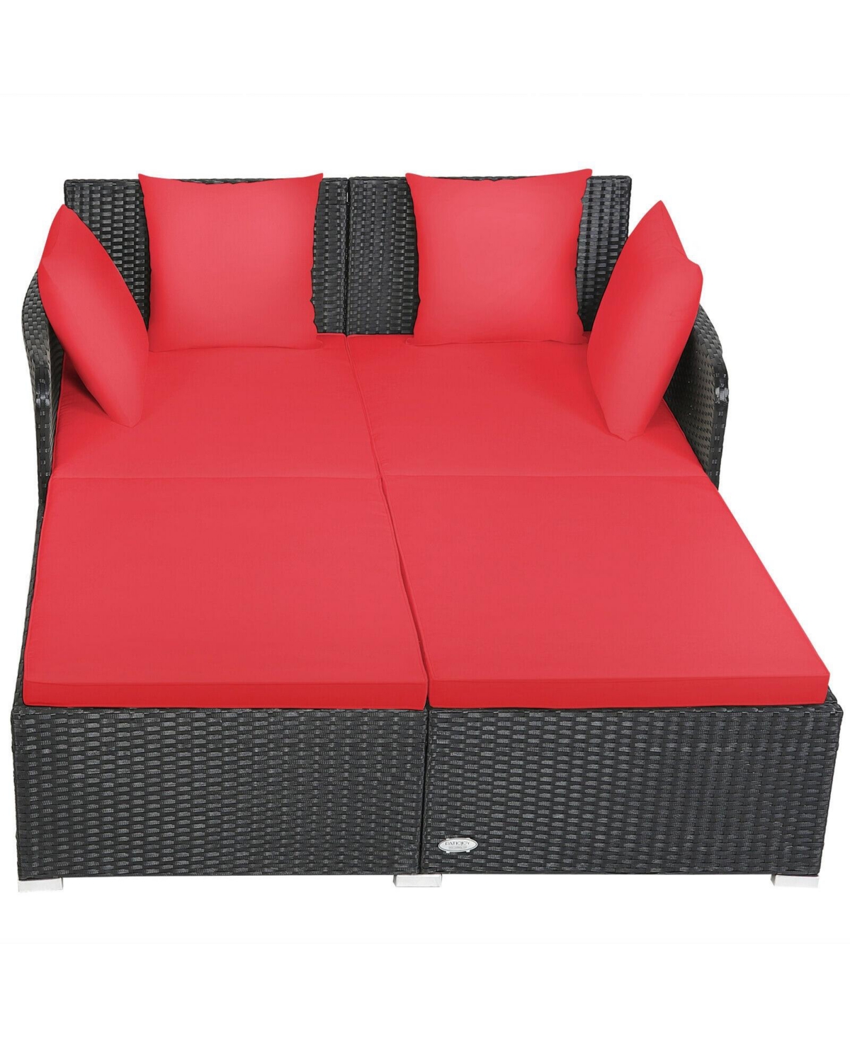 Click here for Sugift Spacious Outdoor Rattan Daybed with Upholst... prices