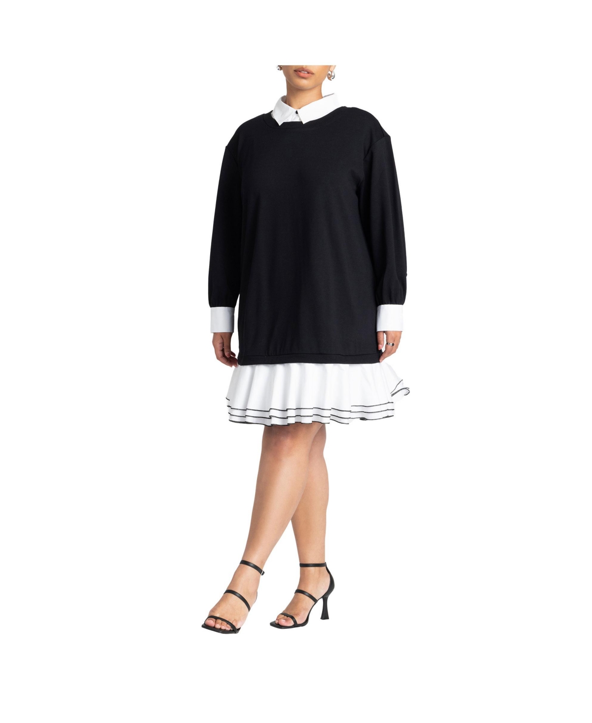 Click here for Eloquii Womens Plus Size Twofer Mini Shirt Dress -... prices