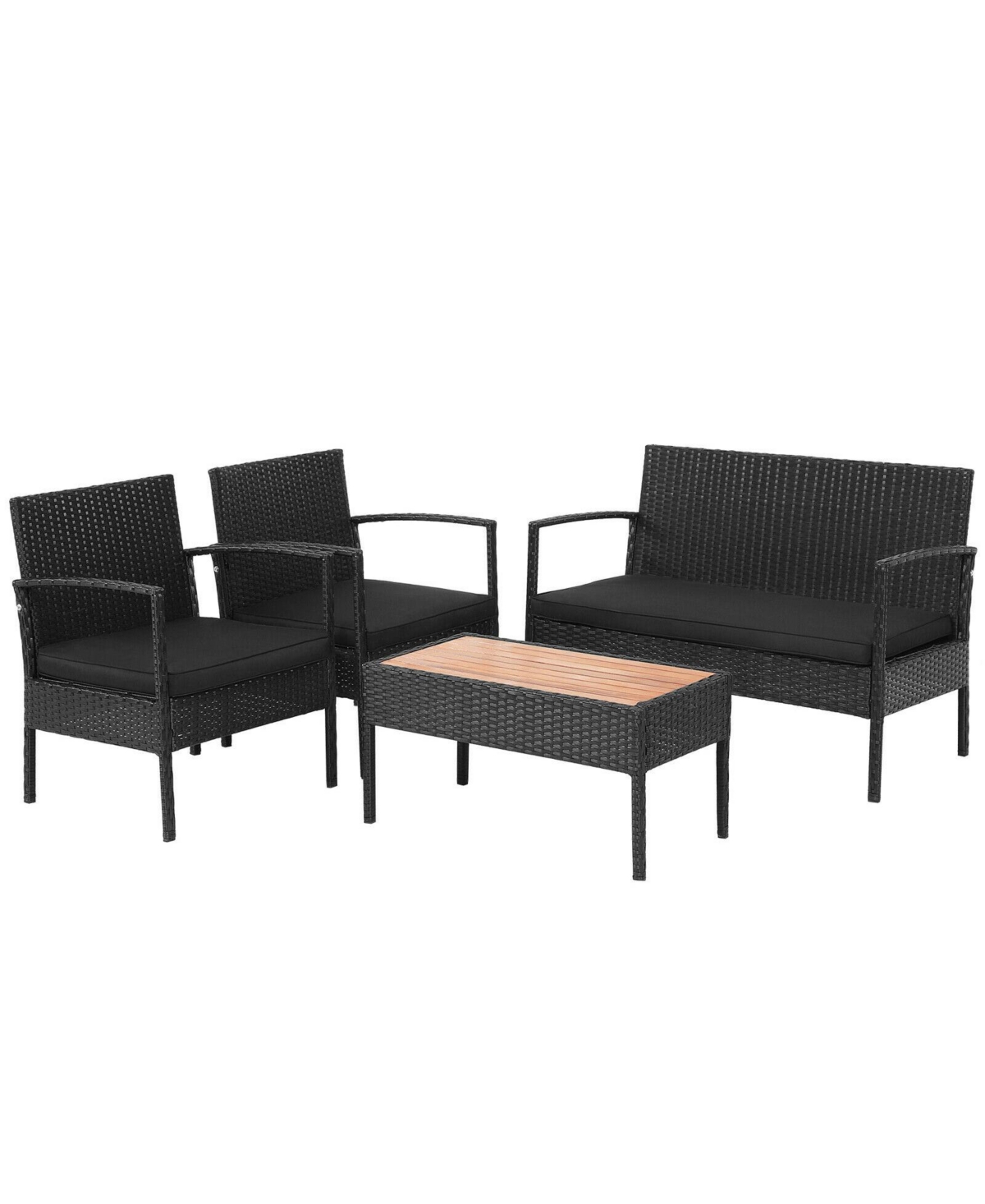 Click here for Sugift 4 Pieces Patio Rattan Cushioned Furniture S... prices