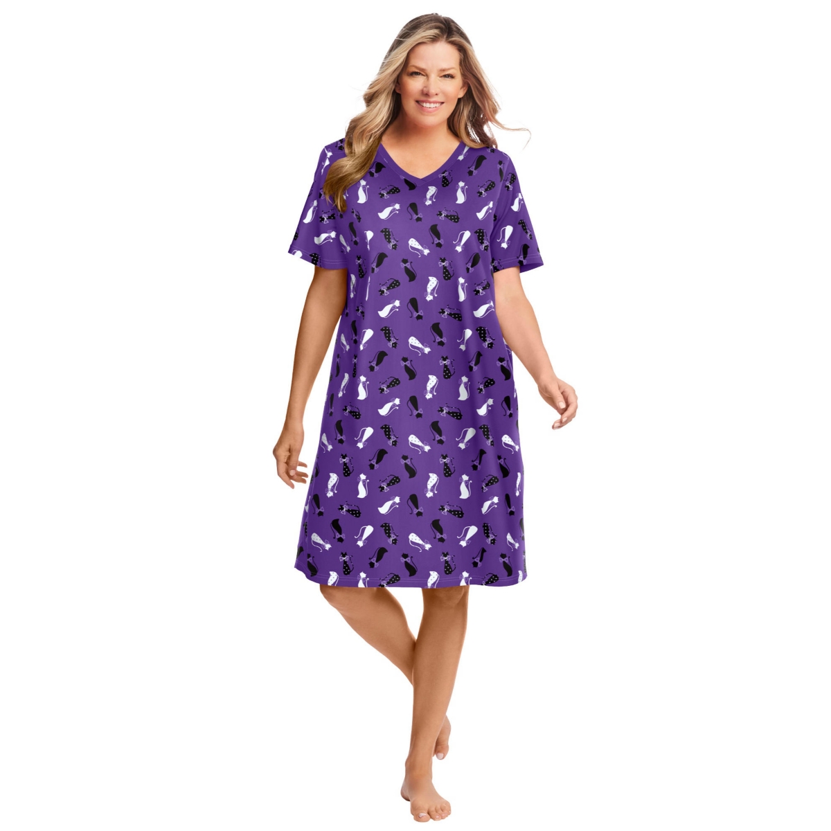 Click here for Dreams & Co. Womens Print Sleepshirt - Plum burst... prices