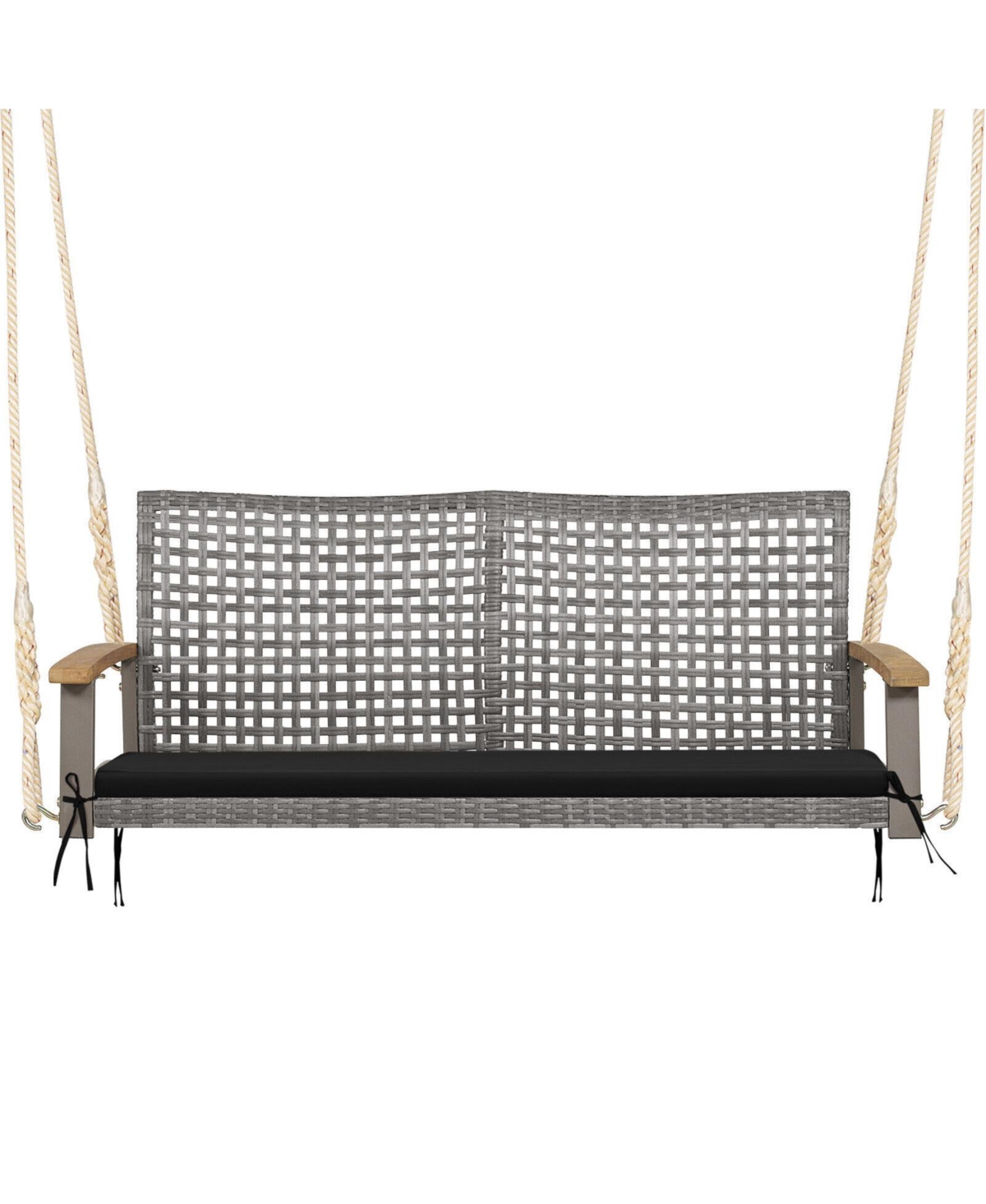 Click here for Sugift 2-Person Patio Wicker Hanging Swing Chair -... prices