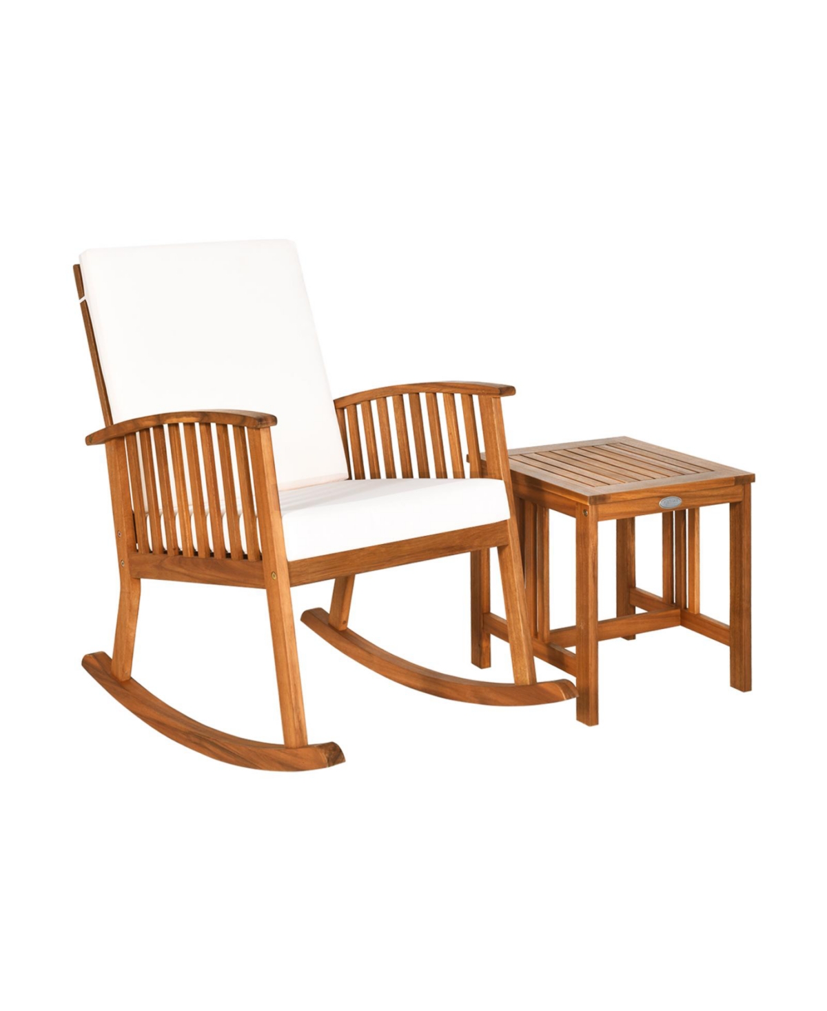 Click here for Sugift 2 Pieces Acacia Wood Patio Rocking Chair Ta... prices
