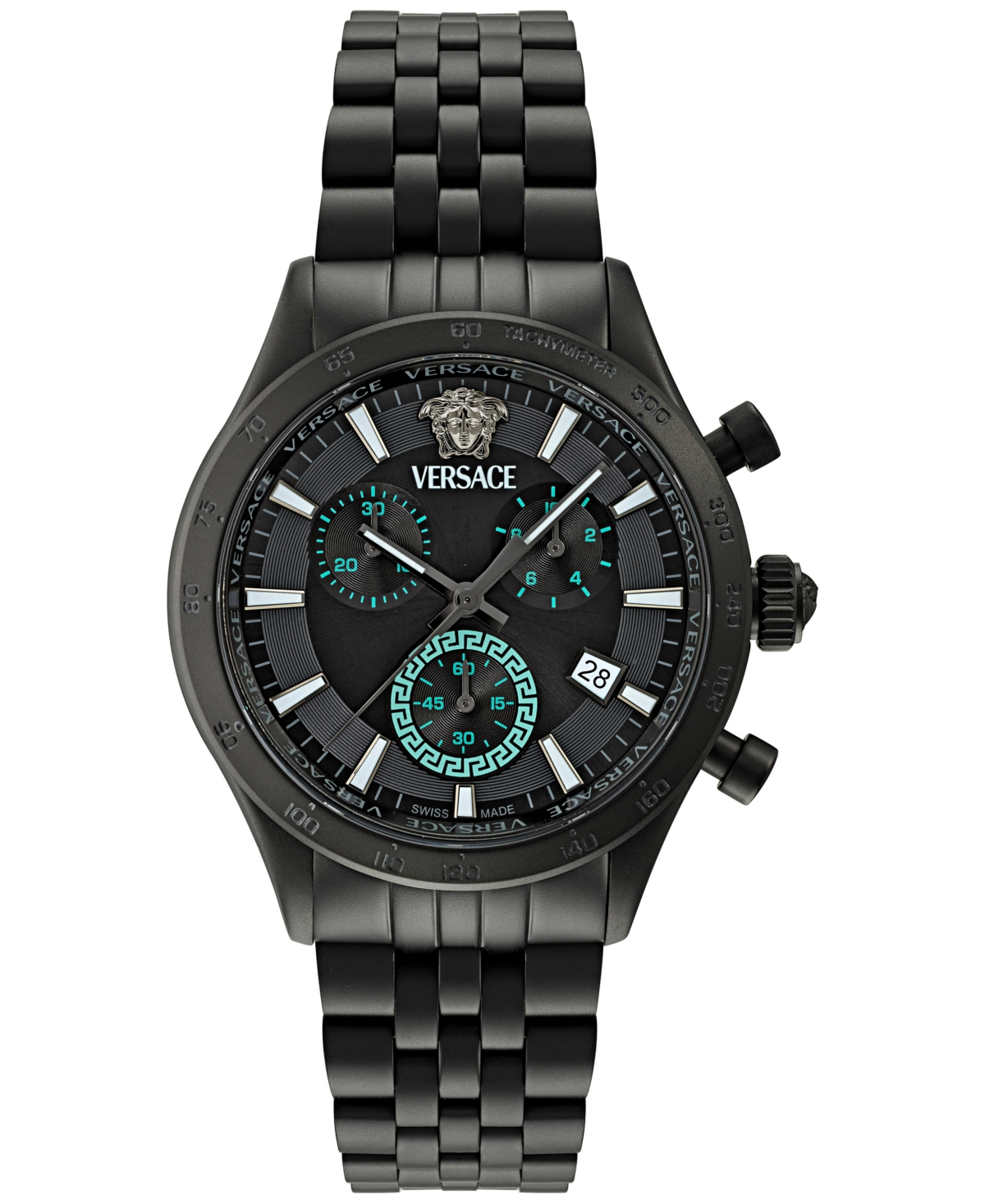Click here for Versace Unisex Swiss Chronograph Hellenyium Black... prices