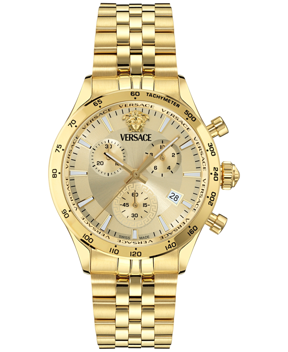 Click here for Versace Unisex Swiss Chronograph Hellenyium Gold I... prices