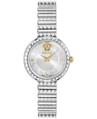 Versace Women's Swiss Greca Goddess Stainless Steel Studded Bracelet ...