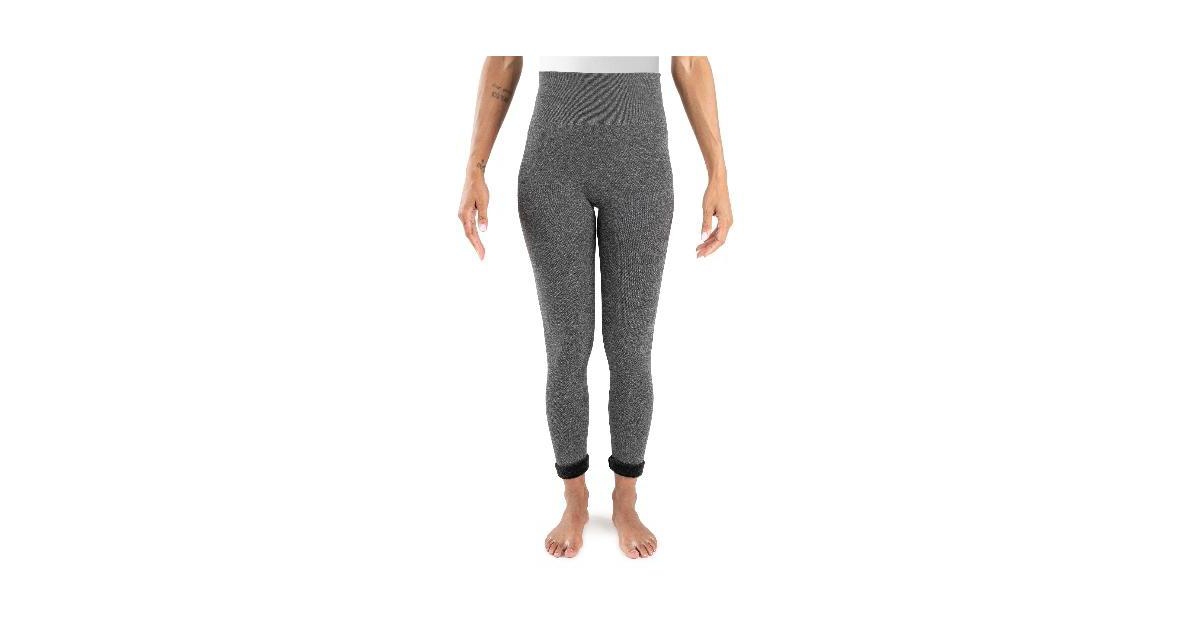 Click here for Muk Luks Womens Fur Lined Leggings - Charcoal heat... prices