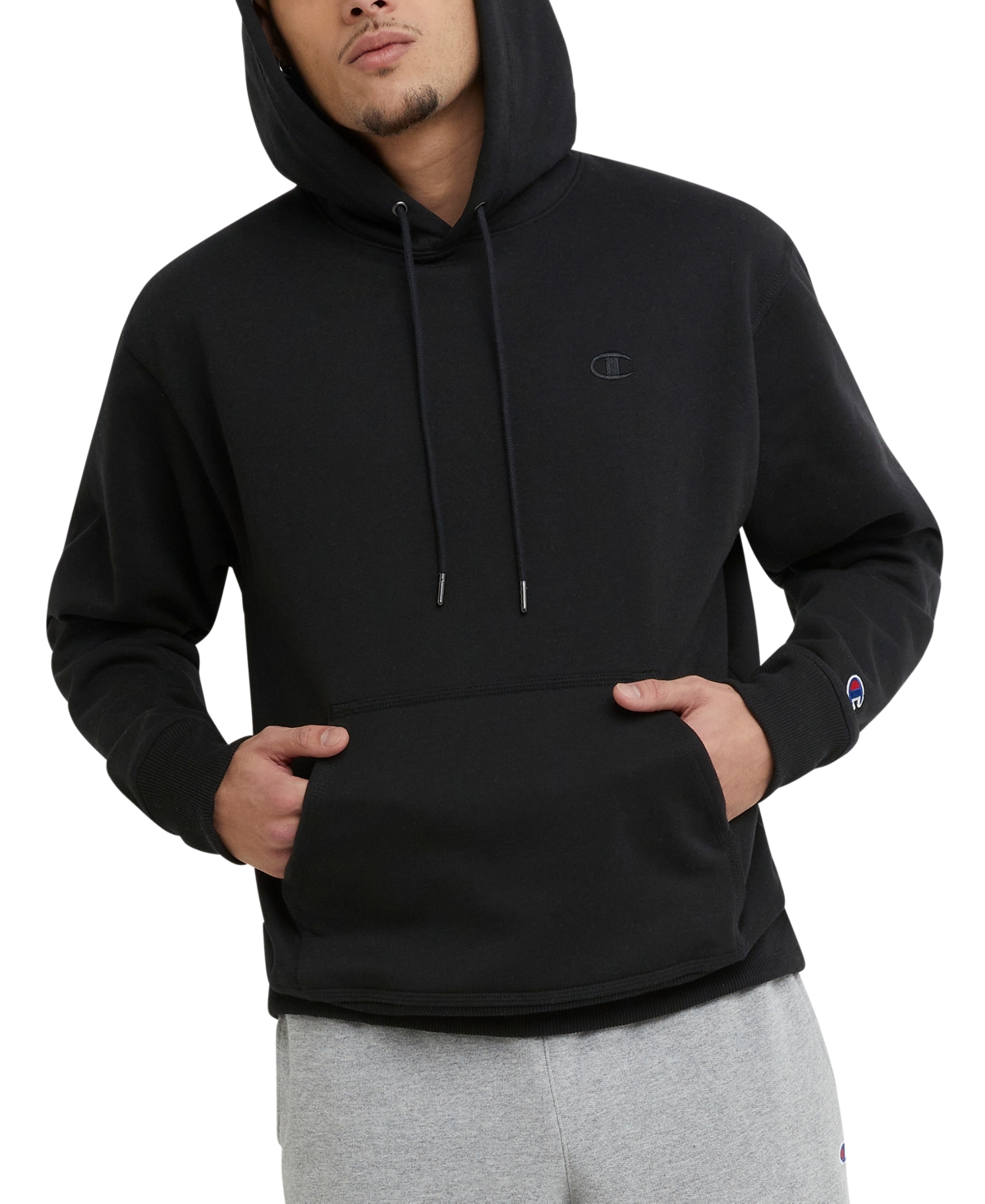 Click here for Champion Mens Powerblend Fleece Hoodie - Black prices