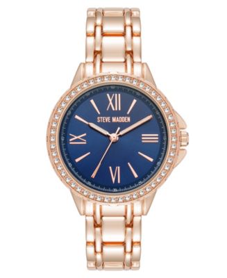 Steve Madden Women's Charming Navy and Rose Gold-Tone Alloy Metal ...