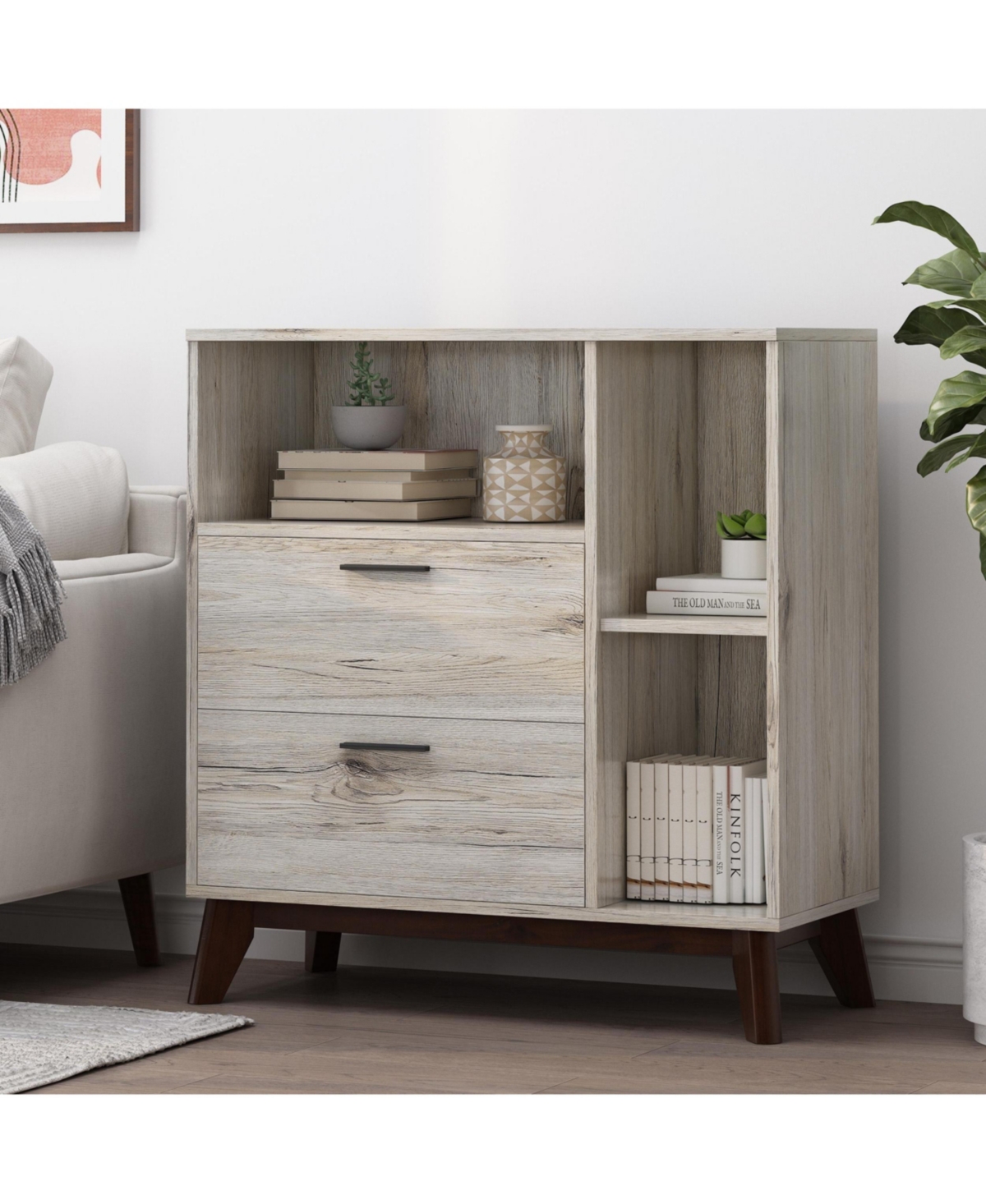 Click here for Streamdale Mid-Century Modern Cabinet with Faux Wo... prices