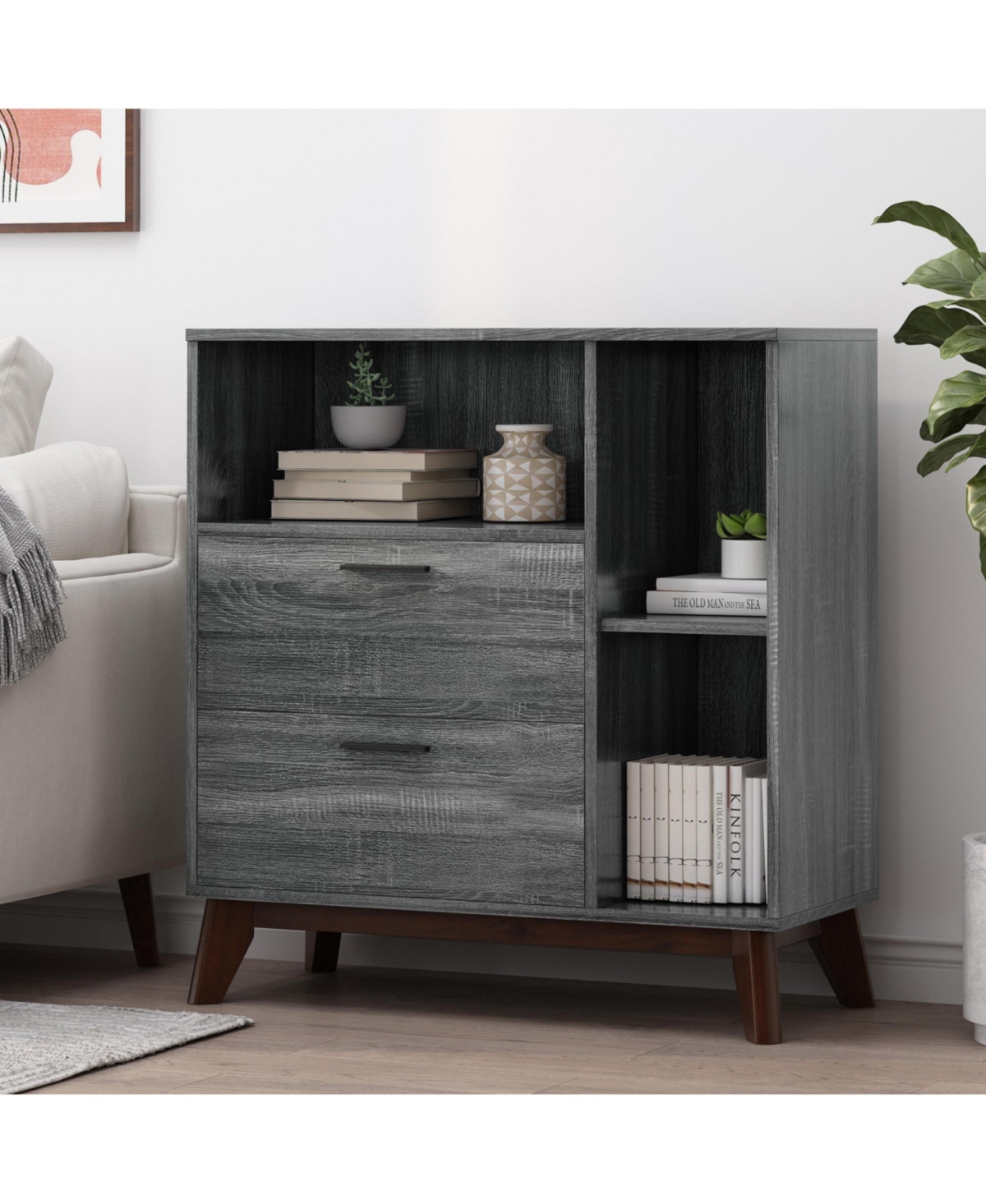 Click here for Streamdale Mid-Century Modern Cabinet with Faux Wo... prices
