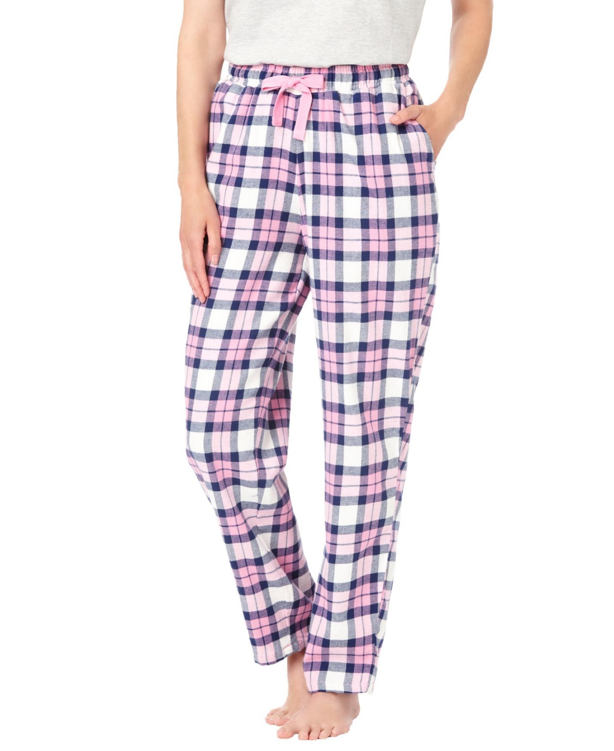 Click here for Dreams & Co. Plus Size Cotton Flannel Pants - Pink... prices