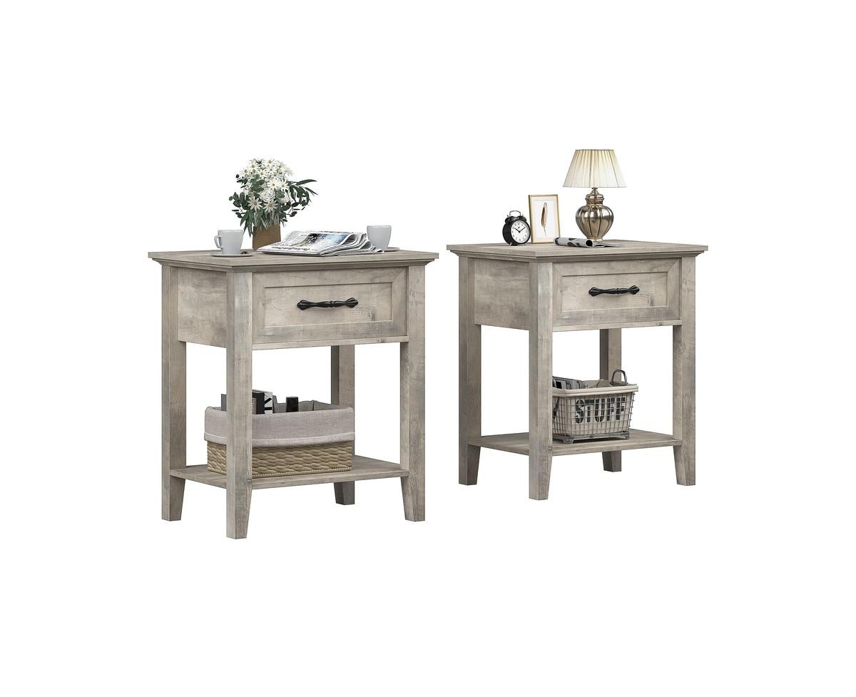 Click here for gaomon Grey Nightstands Set of 2  End Table with D... prices