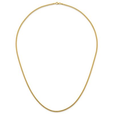Diamond2deal 18k Yellow Gold Polished 2.4mm Solid Curb Chain Necklace