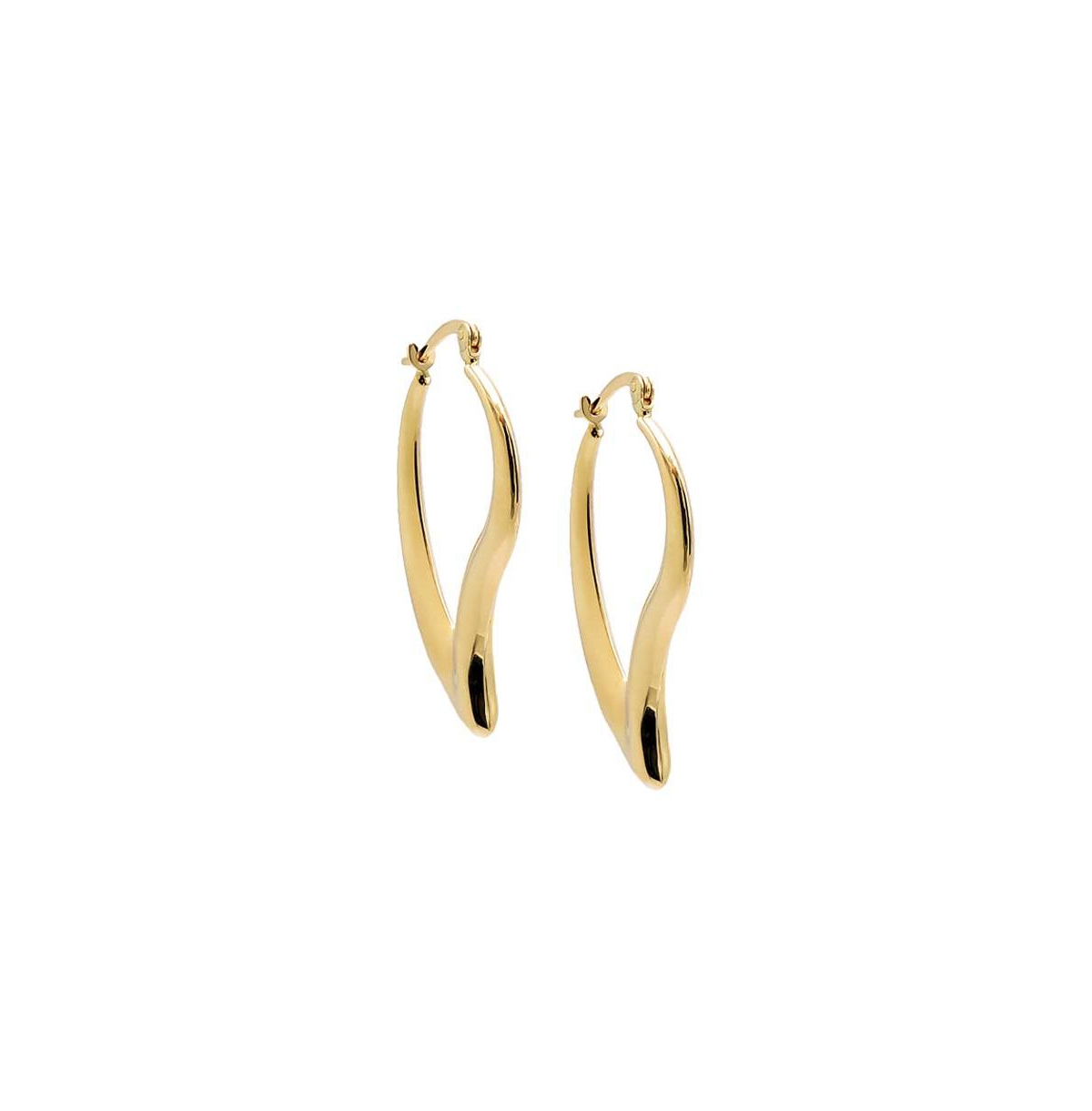 Click here for Solid Squiggly Open Hoop Earring 14K - 14k gold prices