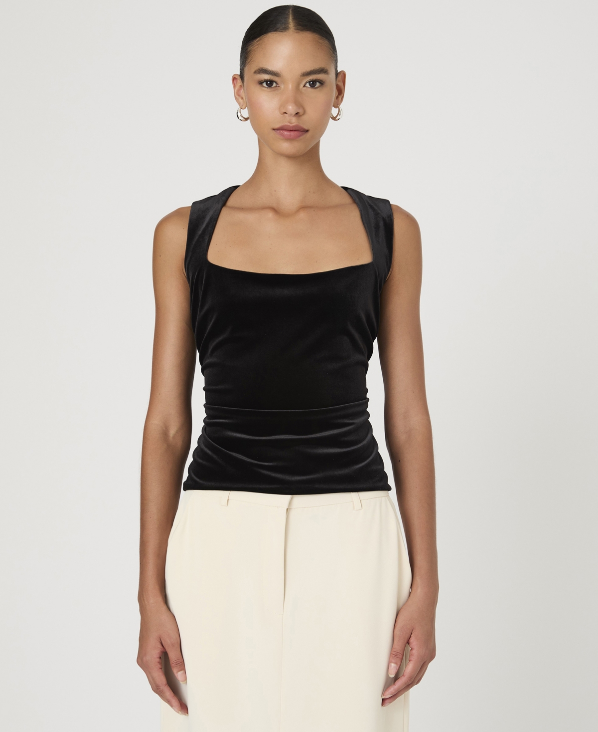 Click here for French Connection Womens Stretch-Velvet Corset Top... prices