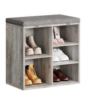 gaomon 20 Inches Shoe Bench with Cushion Shoe Rack Bench Ten Cubbies Storage Entryway Bench with Adjustable Shelves Macy s