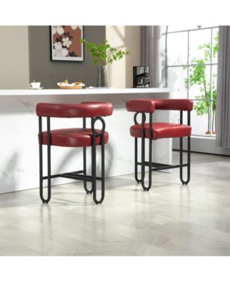 Streamdale Furniture Bar Stools Set of 2, Modern Bar Stool with Back ...