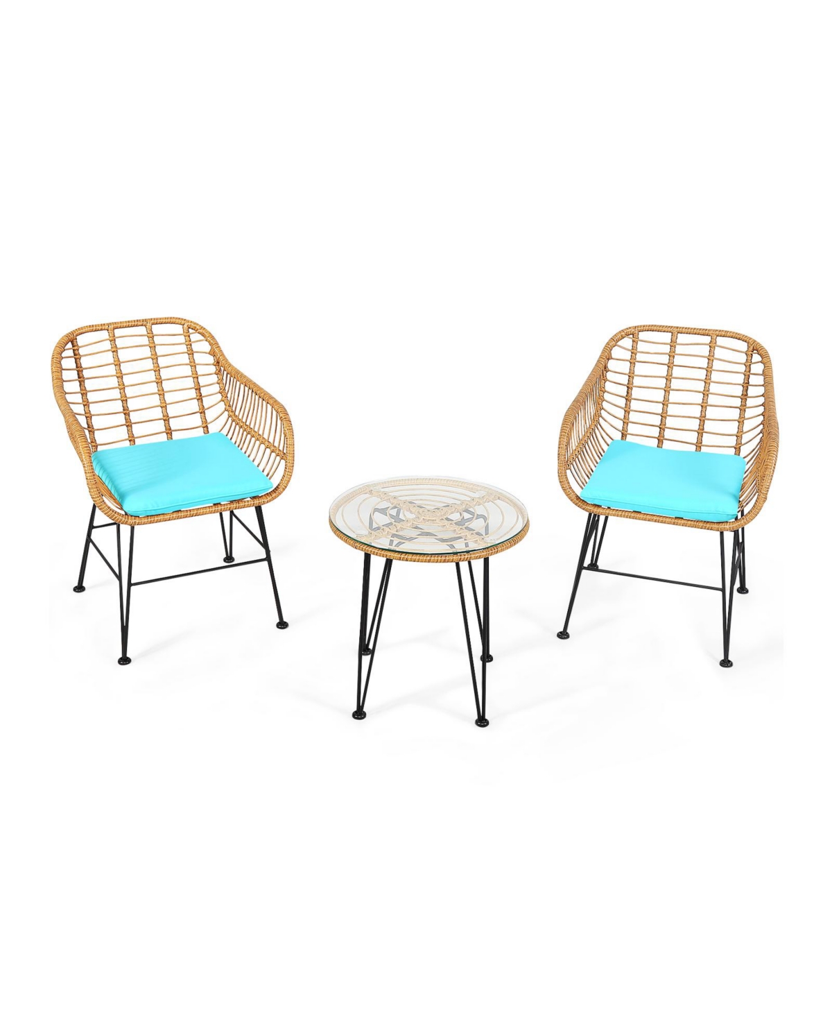 Click here for Sugift 3 Pieces Rattan Furniture Set with Cushione... prices