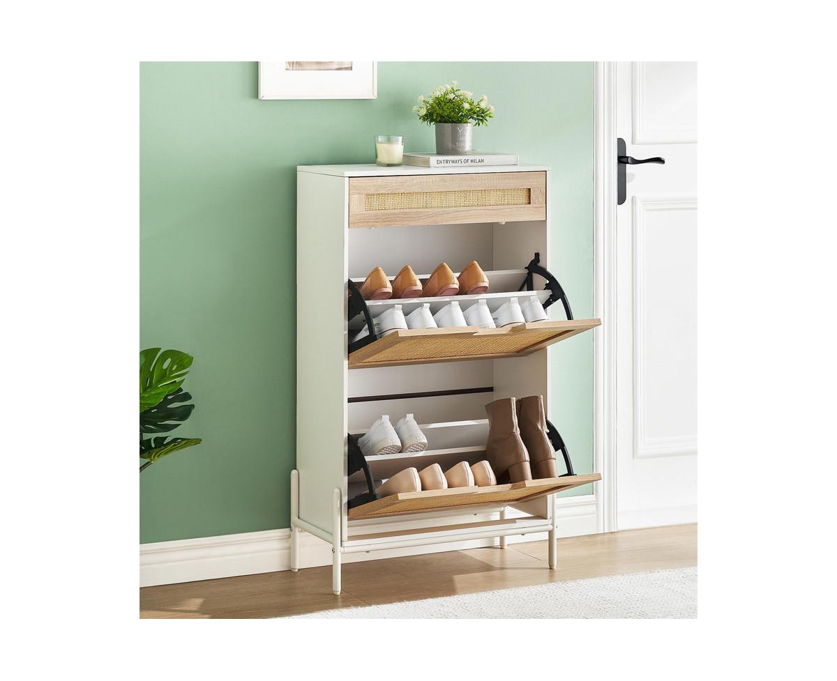 Click here for gaomon Natural Rattan Shoe Cabinet with 2 Flip Doo... prices