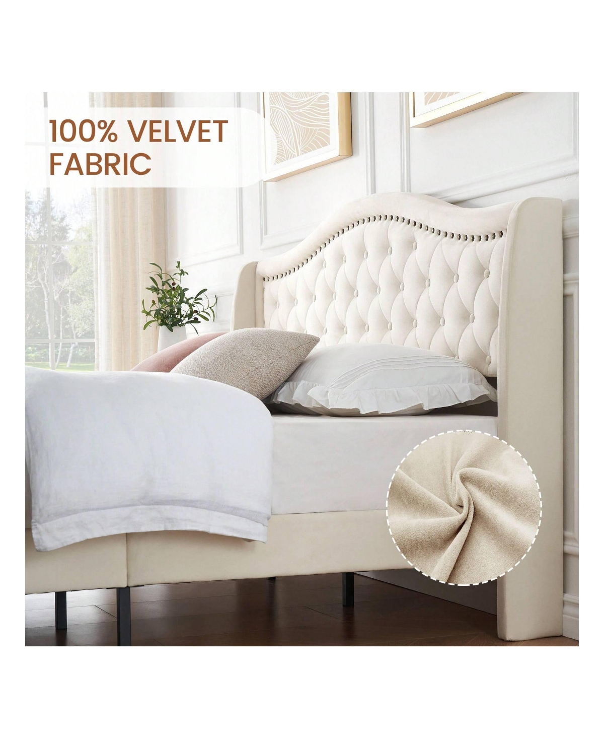 Click here for Gaomon Upholstered Platform Bed Frame with Tall He... prices