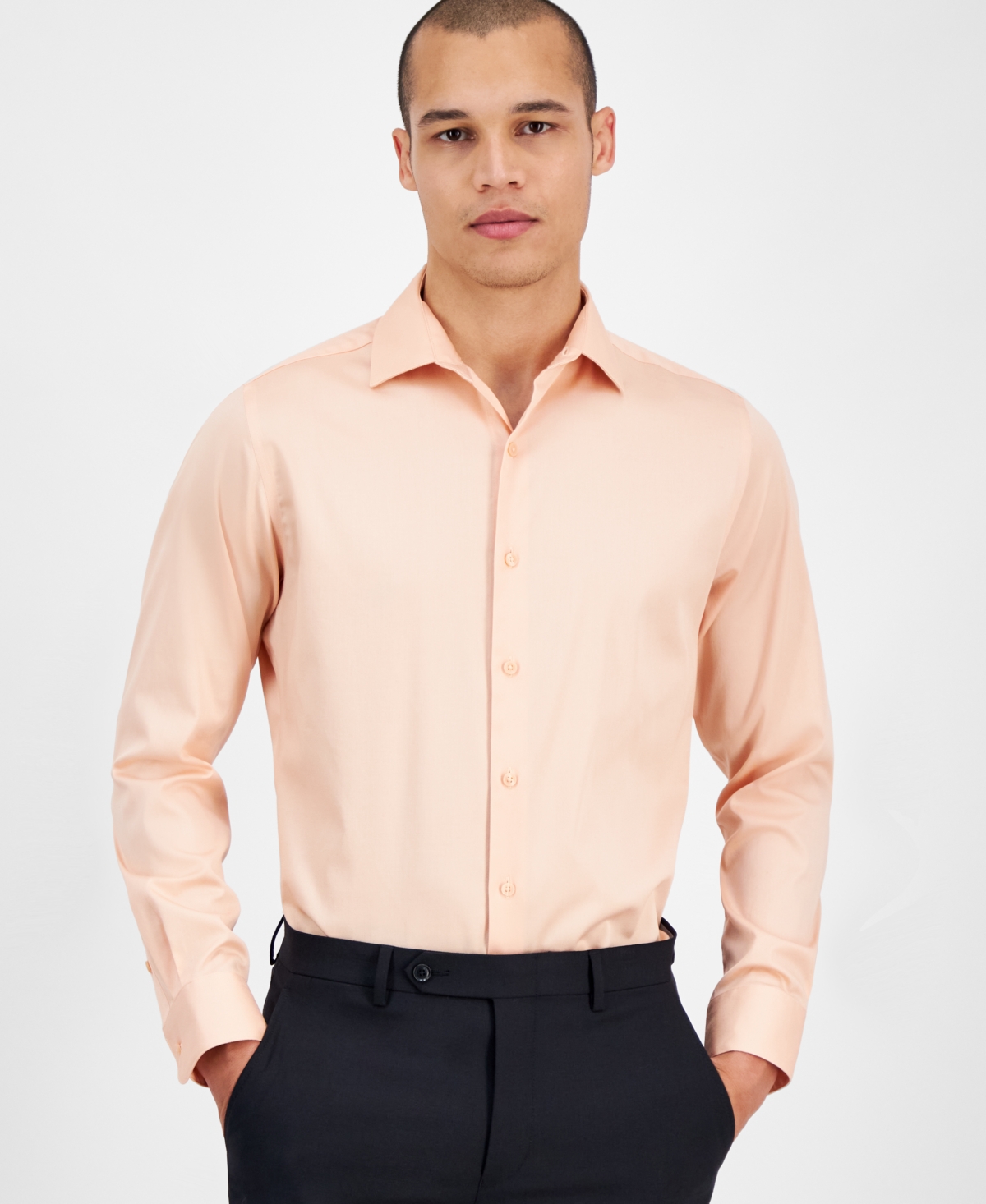 Click here for Bar Iii Mens Spread-Collar Sateen Dress Shirt  Cre... prices