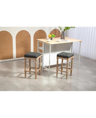 Streamdale Tufted 26INCH stools Wooden counter stools set of 2 - Macy's